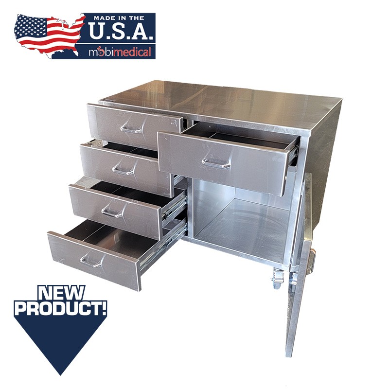 Mobimedical Stainless Steel Rolling Cabinet