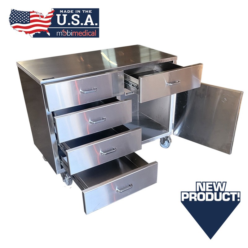 Mobimedical Stainless Steel Rolling Cabinet