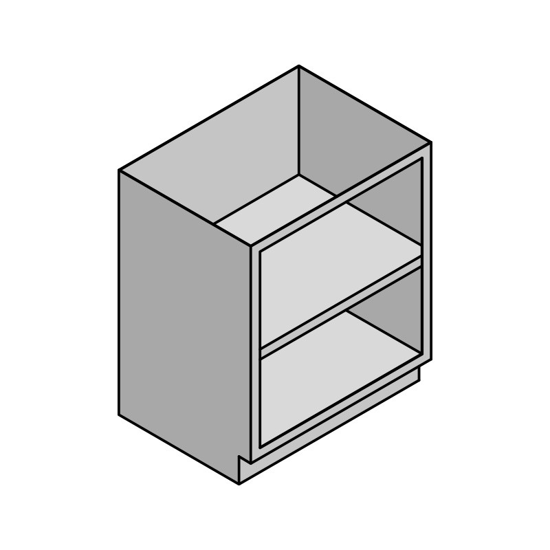 30" Stainless Steel Base Cabinet: Open Face Shelf
