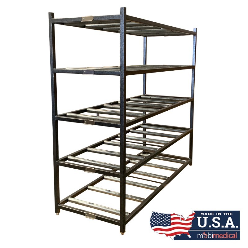 5 Tier MOBI End Loading Mortuary Roller Rack